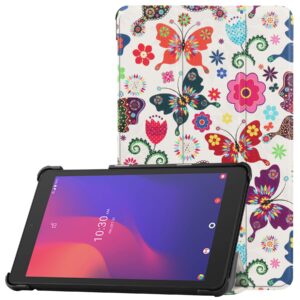 kuroko slim light cover trifold stand hard shell case for alcatel joy tab 2 8.0" (9032z) / verizon tcl tab 8 (9038s)-not for tcl tab 8 le