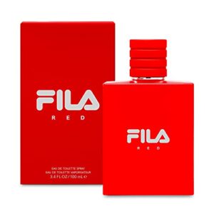 fila red fragrance for men - eau de toilette spray with notes of bergamot, jasmine, nutmeg, sandalwood, and more - sport-inpired scent for day or night - 3.4 oz.