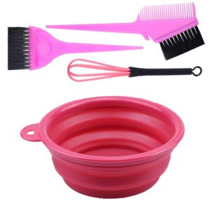 koenweeni 4pcs hair dye kit includes hair tinting bowl dyeing brushes sharp tail comb mixer for diy hair coloring beauty salon tools set