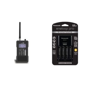 whistler trx-1 handheld digital scanner radio and panasonic k-kj17khca4a 4-position charger with aa eneloop pro rechargeable batteries, 4 pk bundle