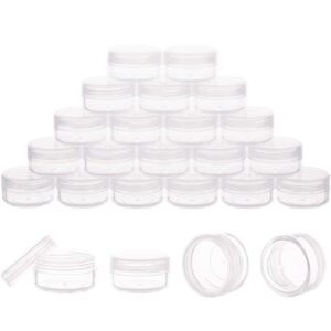 10 gram sample containers with lids, 10ml sample jars, 40 pcs small cosmetic sample containers for makeup, lotion, eye shadow, liquids, powder, lip balms