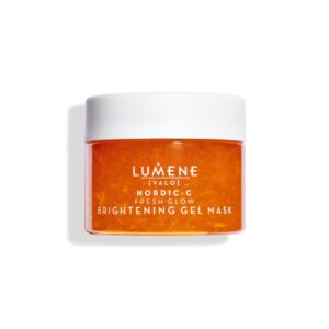 lumene nordic c fresh glow brightening gel mask - gentle vitamin c face mask - arctic cloudberry aha exfoliant for glowing skin - hydrating facial mask - (150ml)