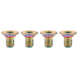 wanyifa titanium ti m6x10 15 20 25 30 35 40 45mm countersunk flat head hex socket cap screw bolt pack of 4 (m6x10mm, rainbow)