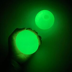 hekkomird 4pcs luminescent sticky balls for kids,sticky wall ball set,glow sticks balls toys gifts for teens kids,stress toys for adults (b-luminous,1.8")