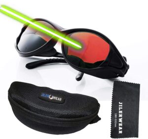 laser safety goggles 532nm od 6+ professional 180nm-532nm wavelength violet/blue/green laser protective glasses for 405nm, 445nm, 450nm,473nm 532nm laser fit dazzling lasers, like engraving machines