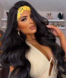 body wave headband wig synthetic natural color long wavy wig for black women glueless wig with headband attached 180% density heat friendly 22 inch