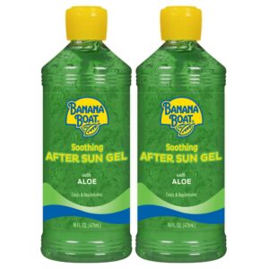 banana boat soothing after sun gel with aloe twin pack | after sun care aloe gel, after sun aloe, sunburn relief, 16oz each