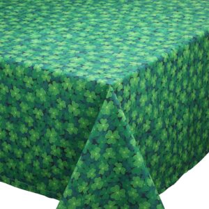 tatuo st patrick's day tablecloth spring rectangle clover tablecover shamrock tablecloth green leaves table runner for st patrick's day (shamrock,55 x 78 inch)