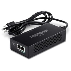 trendnet gigabit poe++ injector, convert a non-poe port to a poe++ gigabit port, poe (15.4w), poe+ (30w), or poe++ (95w), up to 100m (328 ft), integrated power supply, black, tpe-119gi