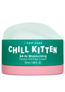 i dew care heartleaf face cream - chill kitten | moisturizer with moringa seed, prickly pear, aloe vera gel, cactus oil-free, glass skin look, daily use, for dry skin, skin barrier repair, 1.69 fl oz