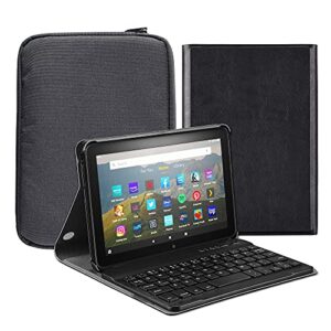 funyaung keyboard case compatible for amazon fire hd 8/8 plus(10th, 2020 release & 12th, 2022 release), with wireless bluetooth keyboard and carrying bag