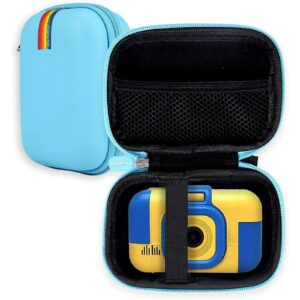 leayjeen camera case compatible with suziyo,asiur,aeurnphe kids camera digital video camcorder dual lens,best birthday toys gifts(case only)(blue)