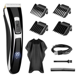 trace kasa hair clippers for men: cordless ceramic blade mens hair trimmer beard trimmer electric professional hair cutting & grooming kit rechargeable led display