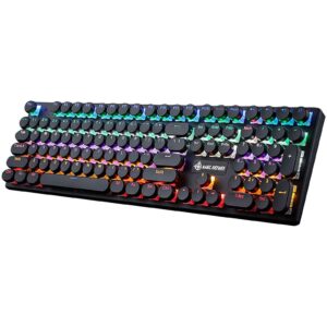 round keycap retro mechanical keyboard 108-key internet cafe gaming computer keyboard, full-key conflict-free, suitable for pc, computer and laptop