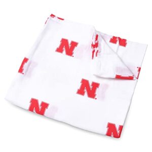 three little anchors university of nebraska muslin swaddle blanket 47x47in