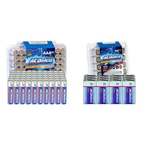 powermax acdelco 60-count aaa batteries + acdelco 12-count 9 volt batteries