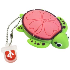 leizhan cute flash drive 32gb turtle thumb drive usb 2.0 cartoon animal jump drive tortoise shape computer usb memory stick pendrive gift for kids, teacher, friends, pink