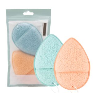 dageda 2 pcs konjac facial sponge, deep pore cleansing and exfoliating blackheads, daily facial cleansing, makeup remover, glove bath sponge, suitable for all skin types, reusable