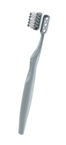 ooak eco-friendly v-eco toothbrush with a replaceable brush head system with 1 additional replacement head - silver chrome