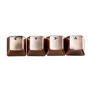 hfsecurity bronze qwerasdf pure metal keycaps for cherry mx switch mechanical gaming keyboard handmade frosted feel backlit metal key caps (arrowmetalkeycaps)