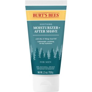 burt's bees soothing moisturizer + after shave with aloe & hemp, for men, 2.5 ounces