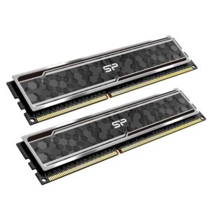 silicon power value gaming ddr4 ram 16gb (2x8gb) 3200mhz (pc4 25600) cl16 1.35v desktop memory module with heatsink camouflage grey sp016gxlzu320bdaj5