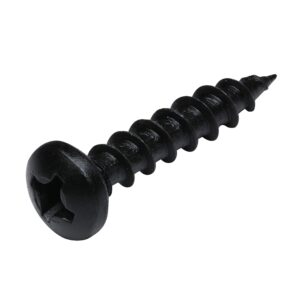 100 pack rok hardware #6 x 3/4" coarse deep thread pan head screws black phosphate wood mdf