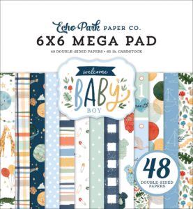 echo park paper co. welcome baby boy cardmakers 6x6 mega pad paper