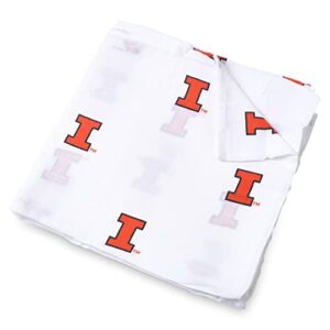 three little anchors university of illinois muslin swaddle blanket