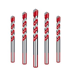 5pcs drill bit set (6/6/8/10/12mm) carbide alloy multifunctional drill bit set for tile,concrete, brick, glass, plastic and wood