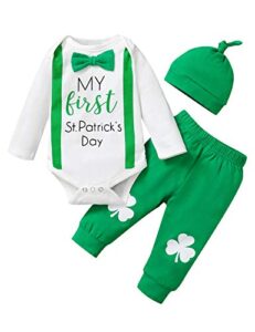 detigee baby boy my 1st st. patrick's day pant clothing set newborn shamrock outfit (green01,0-3 months)