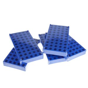 5 packs vial rack,single blue holds 50 standard 12mm 2ml vial, plastic centrifuge tube rack holder