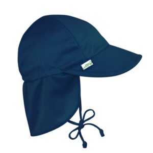 i play. by green sprouts baby & toddler flap sun protection hat, all-day upf 50+ sun protection for head, neck & eyes, navy, 9-18 months