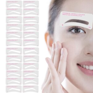 eyebrow stencil,eyebrow shaper kit 24 styles 3 minutes makeup tools for eyebrows extremely elaborate reusable eyebrow template eyebrow gel eyebrow tint dye stencils for a range of face shapes