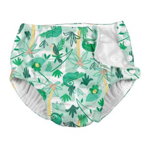 i play boys reusable absorbent baby swim diapers green tropical jungle 12 months