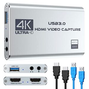 video capture card 4k 1080p 60fps, usb 3.0 hdmi video capture device, hd game capture card for streaming, work with ps4/ps5/xbox/pc/mac windows 10/11