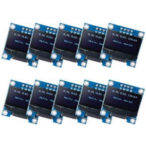 umlife 10pcs 0.96" oled module 12864 128x64 oled display ssd1306 driver i2c iic serial self-luminous display board compatible with arduino raspberry pi (10pcs, blue)