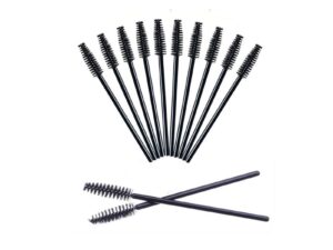 sinen 50 pcs disposable eyelash brush mascara brushes makeup brushes kits for eye lashes extension eyebrow and makeup (balck)