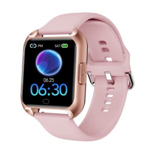 maxtop smart watch compatible iphone android,fitness tracker watches with heart rate monitor,sleep monitor & blood oxyen monitor,smartwatch for men women (t6 pro pink)