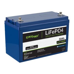 expertpower 24v 50ah lithium lifepo4 deep cycle rechargeable battery | 2500-7000 life cycles & 10-year lifetime | built-in bms | trolling motors, rv, solar, marine, overland, off-grid