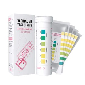 bosike 60 vaginal ph balance test strips for women - feminine ph test strip kit for monitoring vaginial & intimate health - prevent infections at home