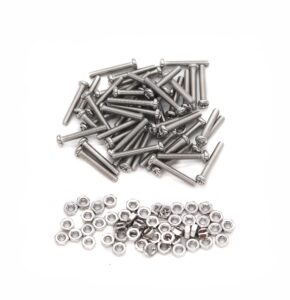 cseao 40-pack m3 x 25mm pan head phillips drive machine screws hex nuts set 304 stainless steel