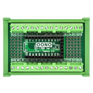 terminal block breakout board module for teensy 2.0, din rail mount version