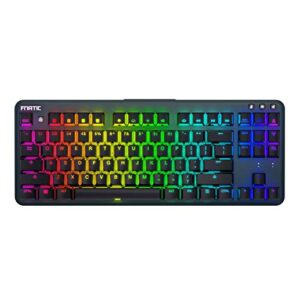 fnatic ministreak silent led backlit rgb mechanical tkl gaming keyboard, mx cherry silent red switches, small compact portable tenkeyless layout pro esports gaming keyboard (us layout qwerty)