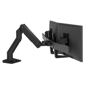 ergotron – hx dual monitor arm, vesa desk mount – for 2 monitors up to 32 inches, 5 to 17.5 lbs each – matte black