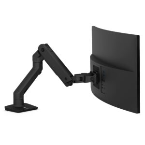 ergotron – hx premium heavy duty monitor arm, single monitor vesa desk mount – for flat or slight curved ultrawide monitors up to 49 inches, 20 to 42 lbs – standard pivot, matte black