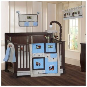 babyfad train 9 piece baby crib bedding set