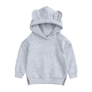 qlipin unisex baby sweatshirt hooded sweatshirt long sleeve sweat top grey