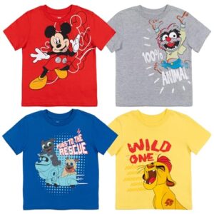 disney puppy dog pals mickey mouse infant baby boys 4 pack t-shirts multicolor 18 months