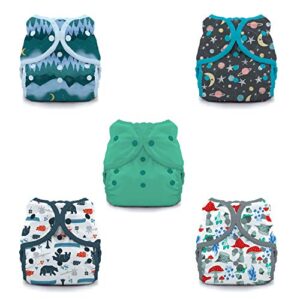 thirsties bundle of adventure cloth diaper collection package, snap duo wrap cloth diaper cover, bundle of adventure size 2